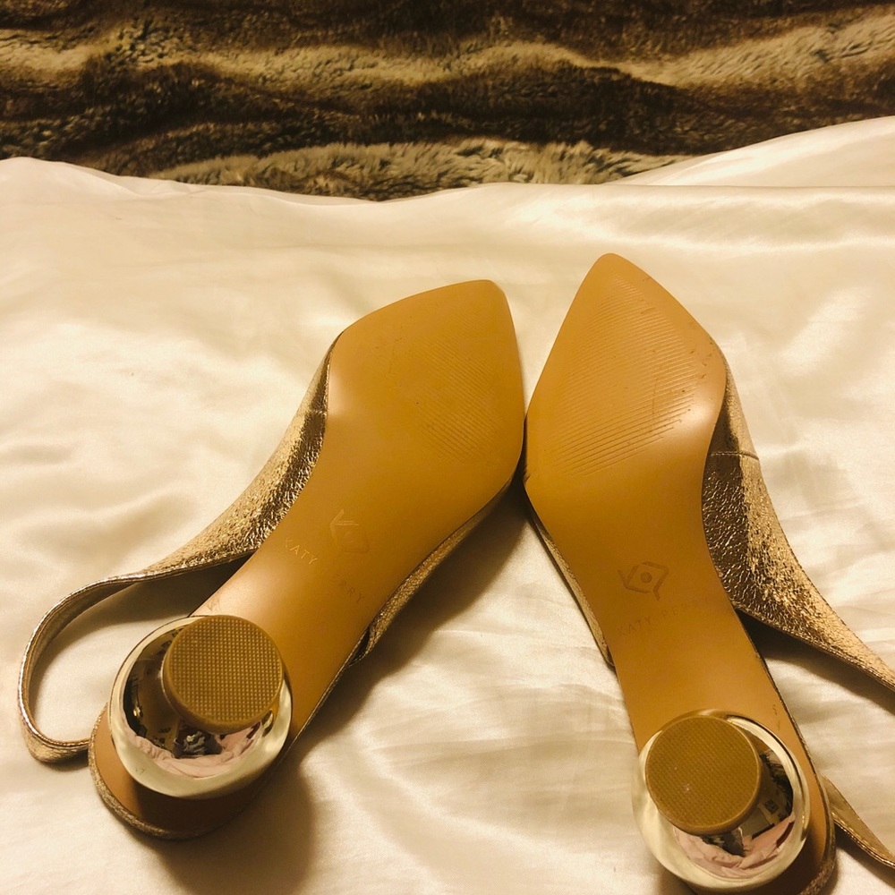 Katy Perry Gold Metallic Slingback Pumps - Gem